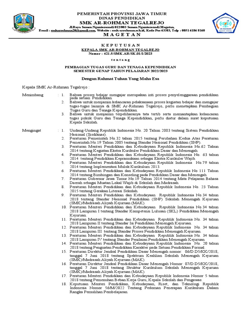 SK PBM Genap Merdeka-K13 Real 2022 | PDF