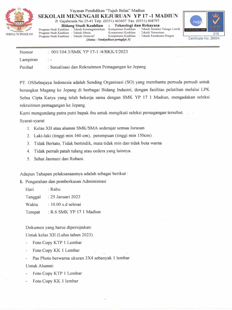 Surat Undangan Sosialisasi Dan Rekrutmen | PDF