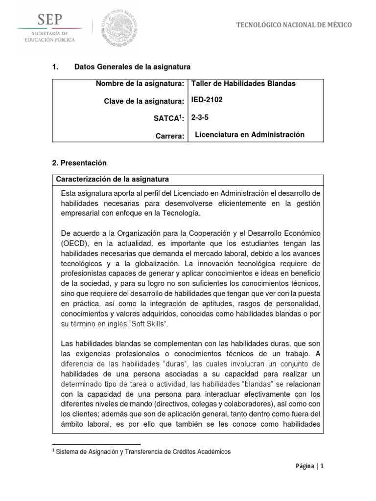 Taller de Habilidades Blandas | PDF | Negociación | Innovación Taller de Habilidades Blandas | PDF | Negociación | Innovación