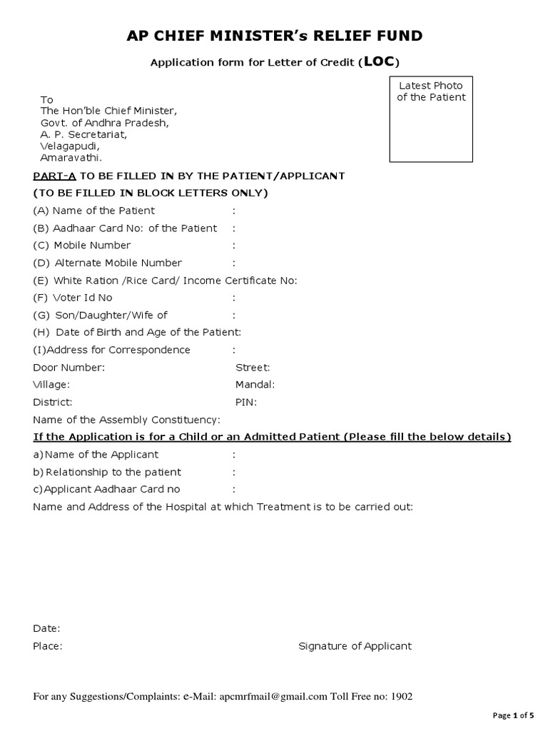 CMRF Application Form | Download Free PDF | Therapy | Patient