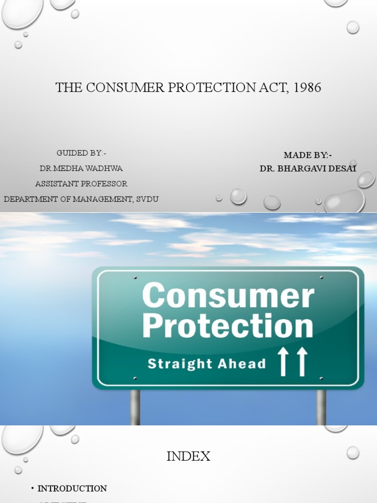 Overview of the Consumer Protection Act 1986 | PDF | Consumer ...
