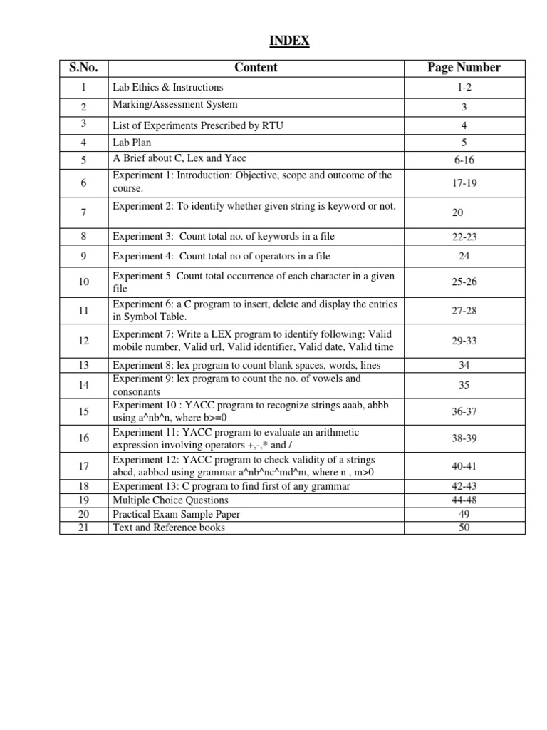 JNTUK R20 Compiler Design Lab Manual | PDF | Computer Engineering ...