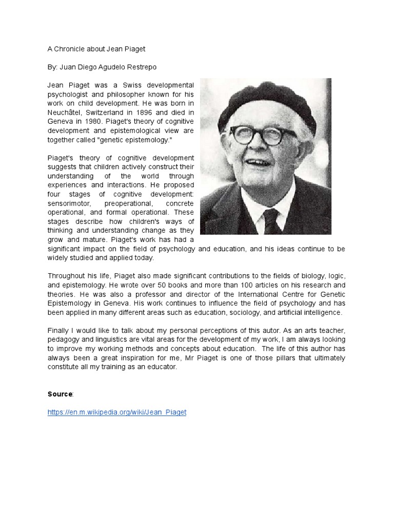 A Chronicle About Jean Piaget | PDF
