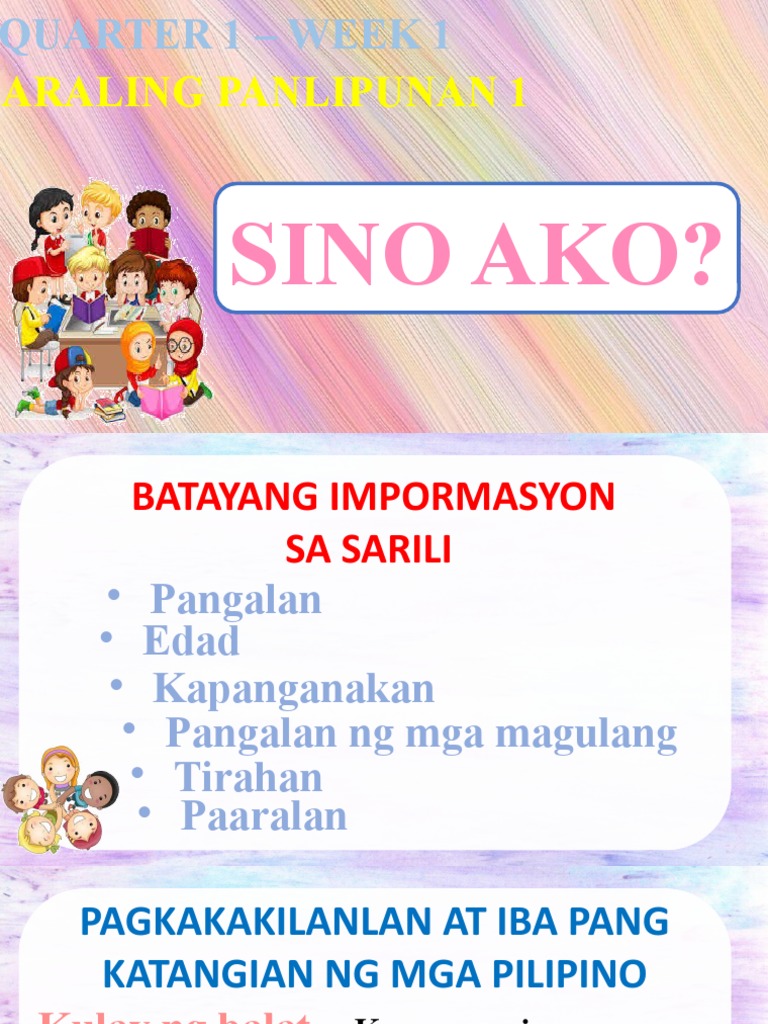 Ap Week 1 2 Sino Ako Pangunahing Pangangailangan | PDF