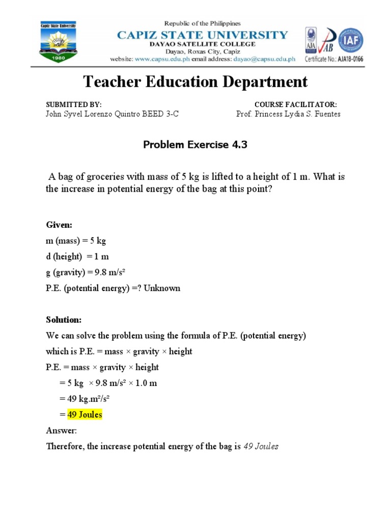 QUINTRO - JOHN SYVEL - Prob.4.3 | PDF