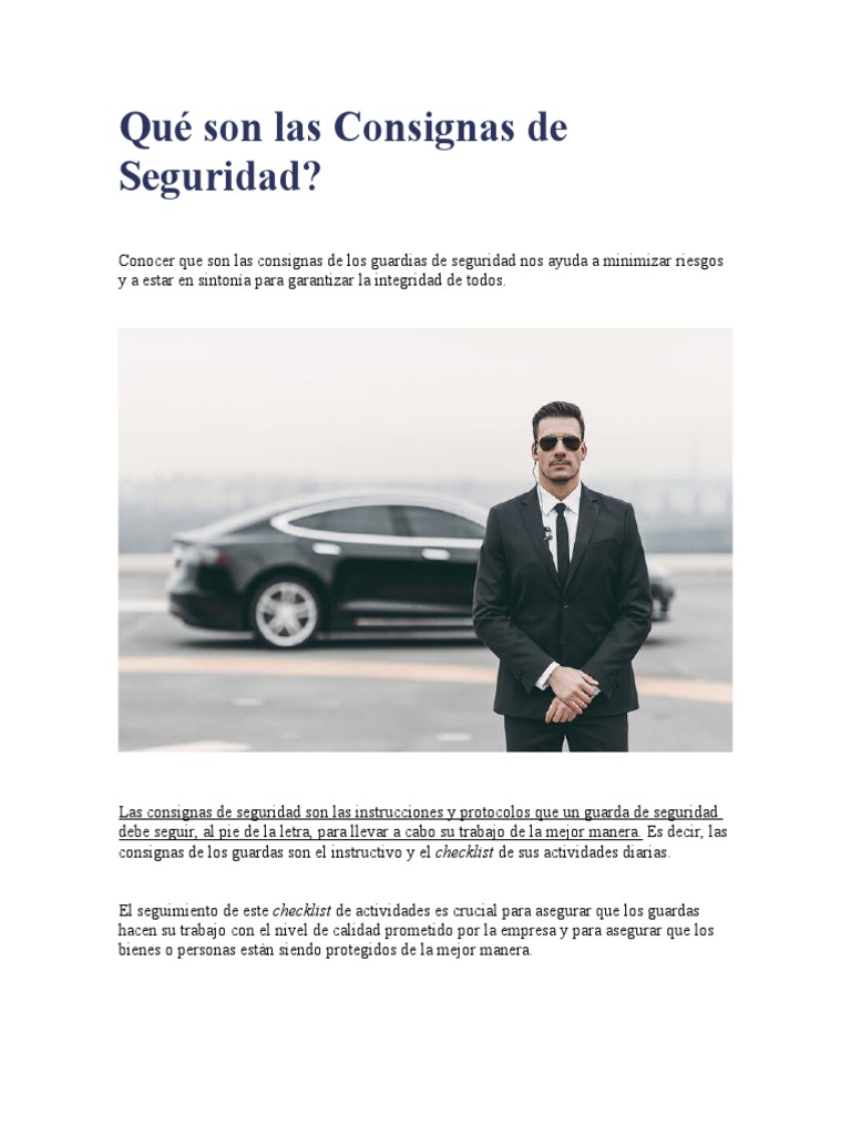 Consignas de Seguridad | PDF