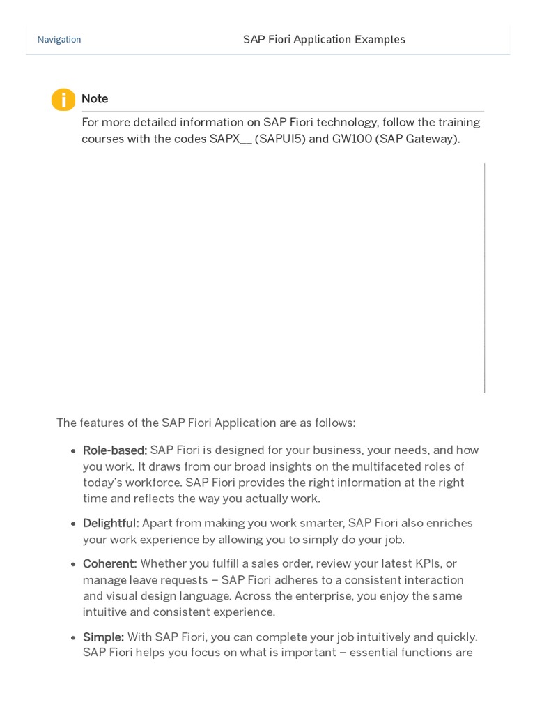 2.5 SAP FIORI - SAP Fiori Application Examples | PDF | Experience | Information