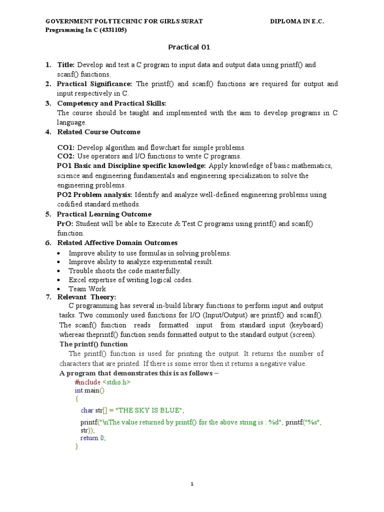 Exp PINC | PDF | Function (Mathematics) | Computer Programming