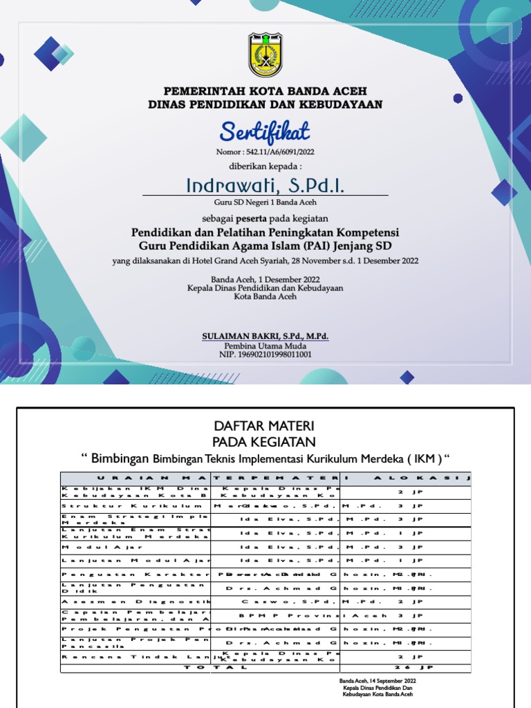 Sertifikat Guru Pai 1 | PDF