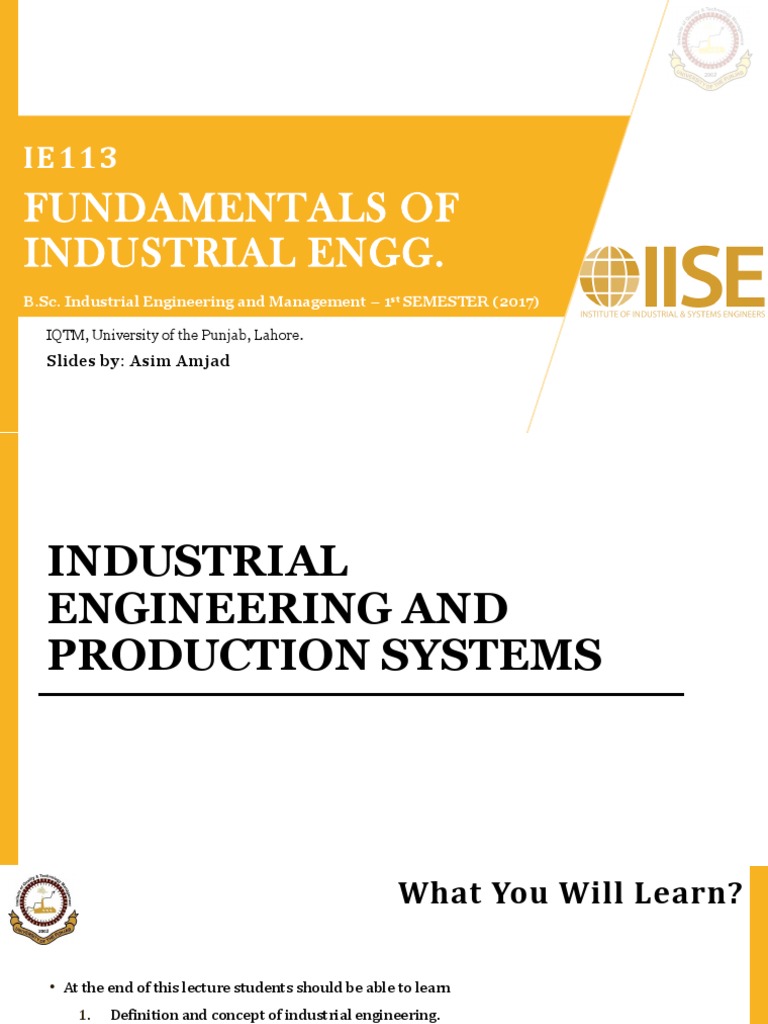 Lecture 02 - Industrial Engineering and Production Systems | PDF ...