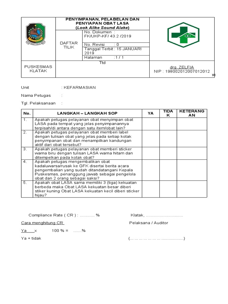 Penyimpanan, Pelabelan Dan Penyimpanan Obat Lasa | PDF