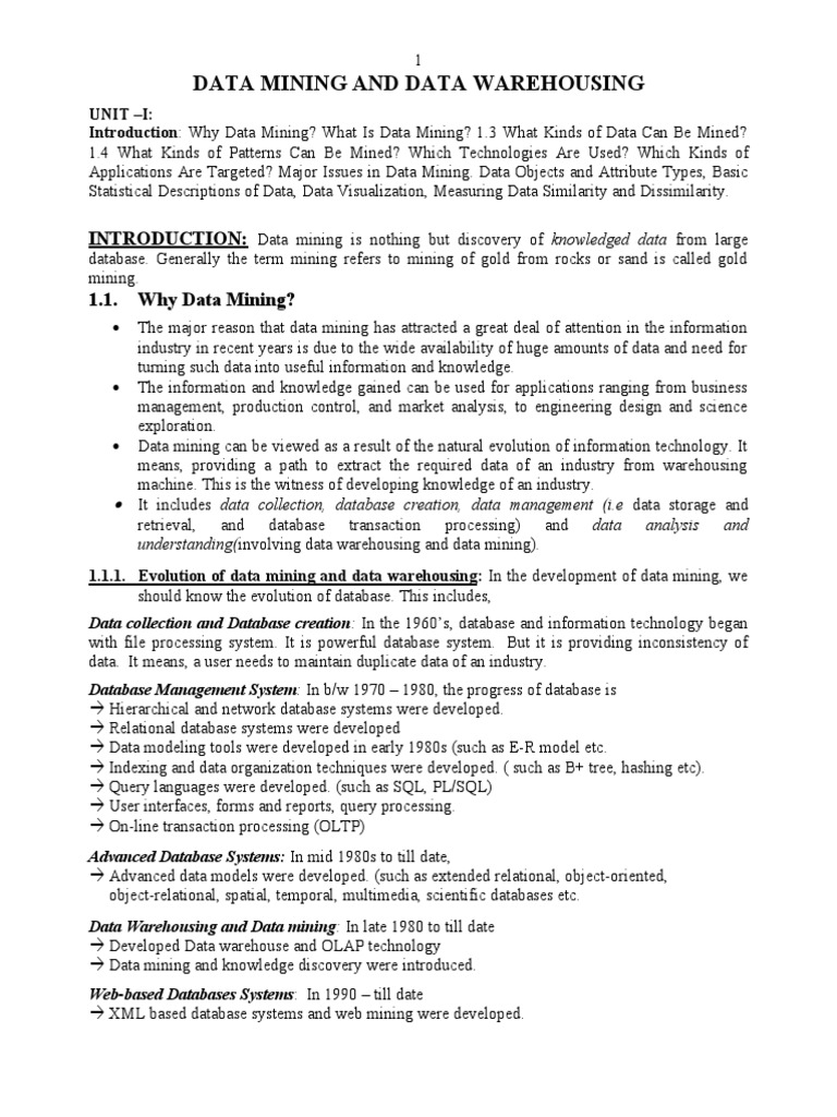 D-Unit-1 R16 | Download Free PDF | Databases | Data Warehouse