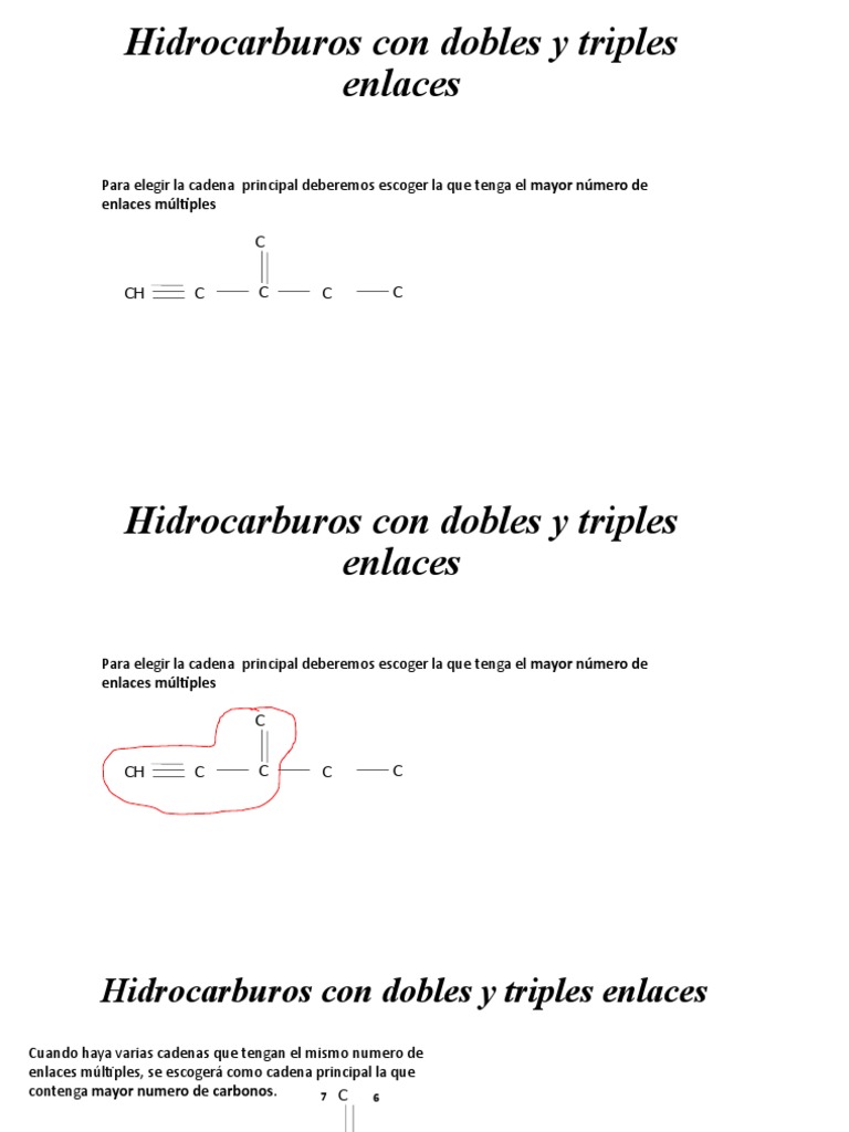 Hidrocarburos Con Dobles y Triples Enlaces | Descargar gratis PDF | Hidrocarburos | Alqueno