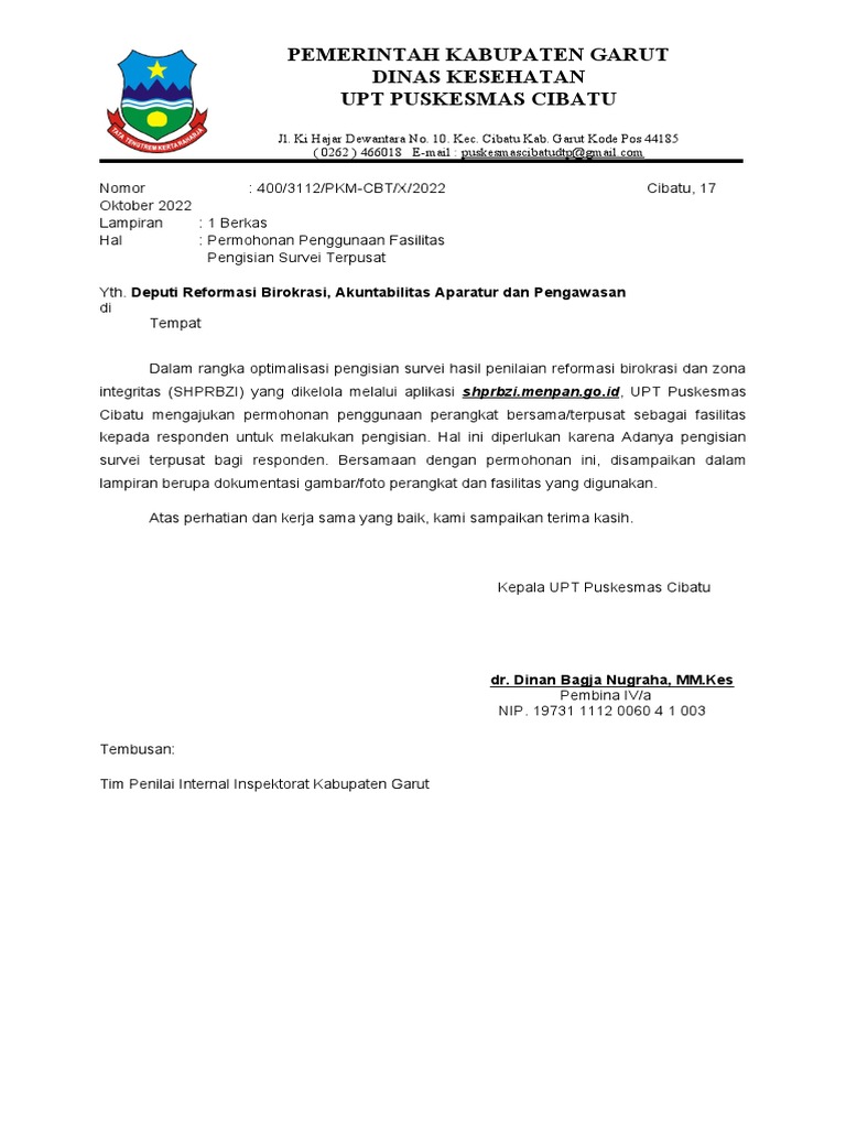 Surat Permohonan Fasilitas | PDF