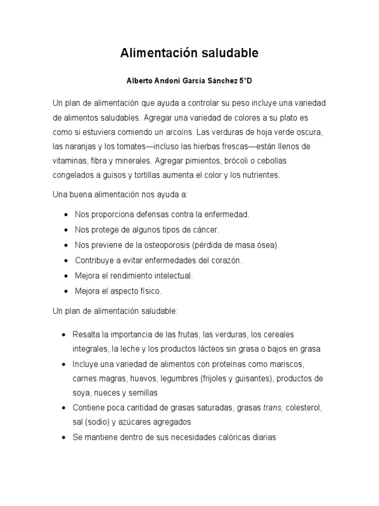 Alimentación Saludable Pdf