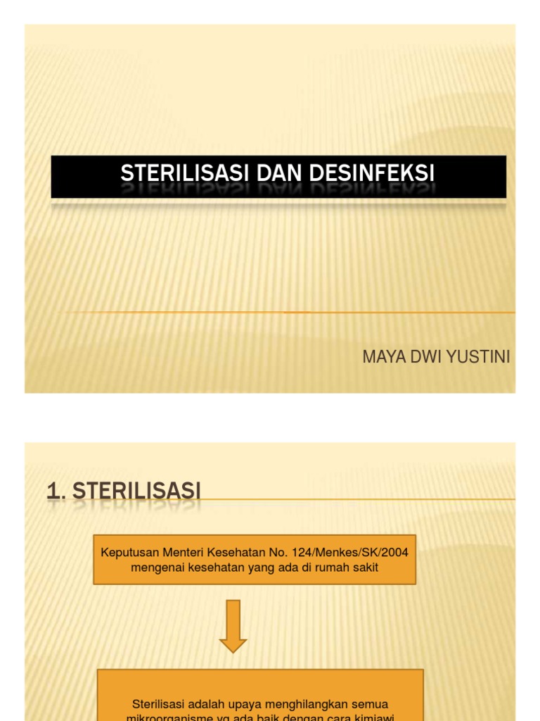 Prosedur Sterilisasi dan Desinfeksi | PDF