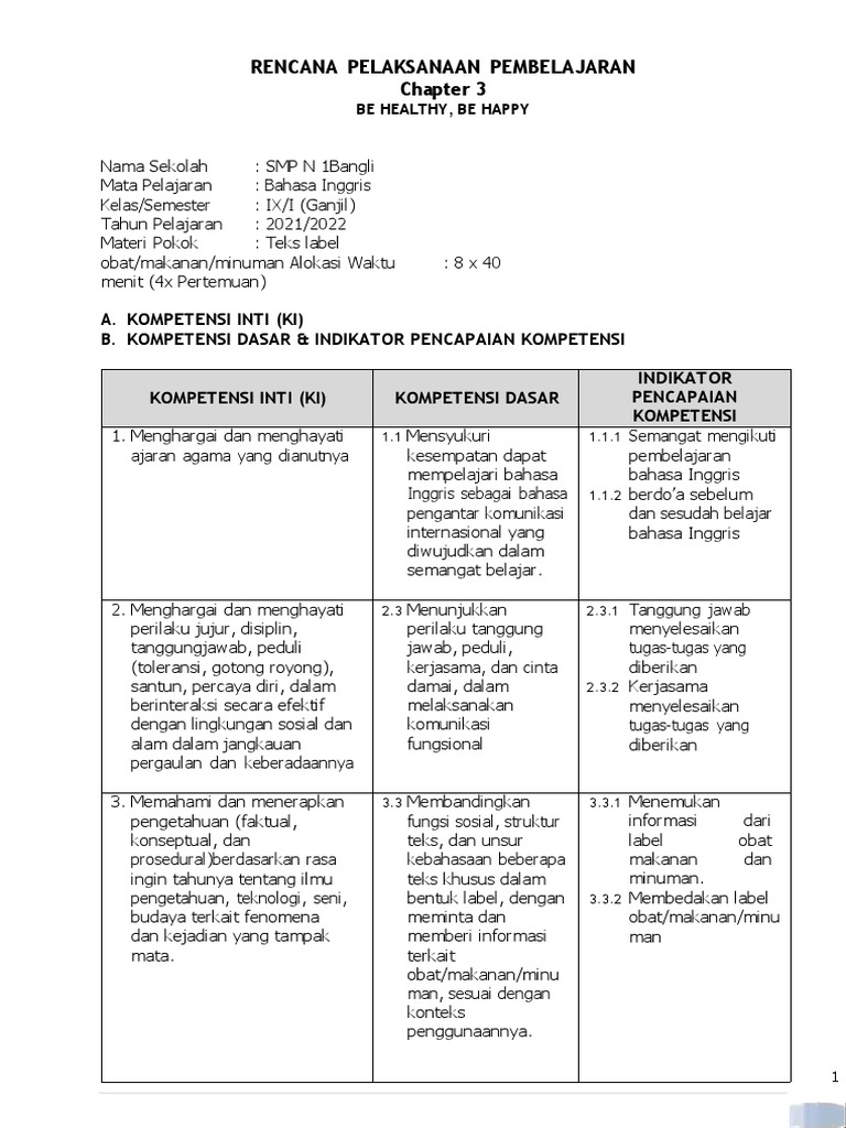 RPP Chapter 3 Label Text | PDF
