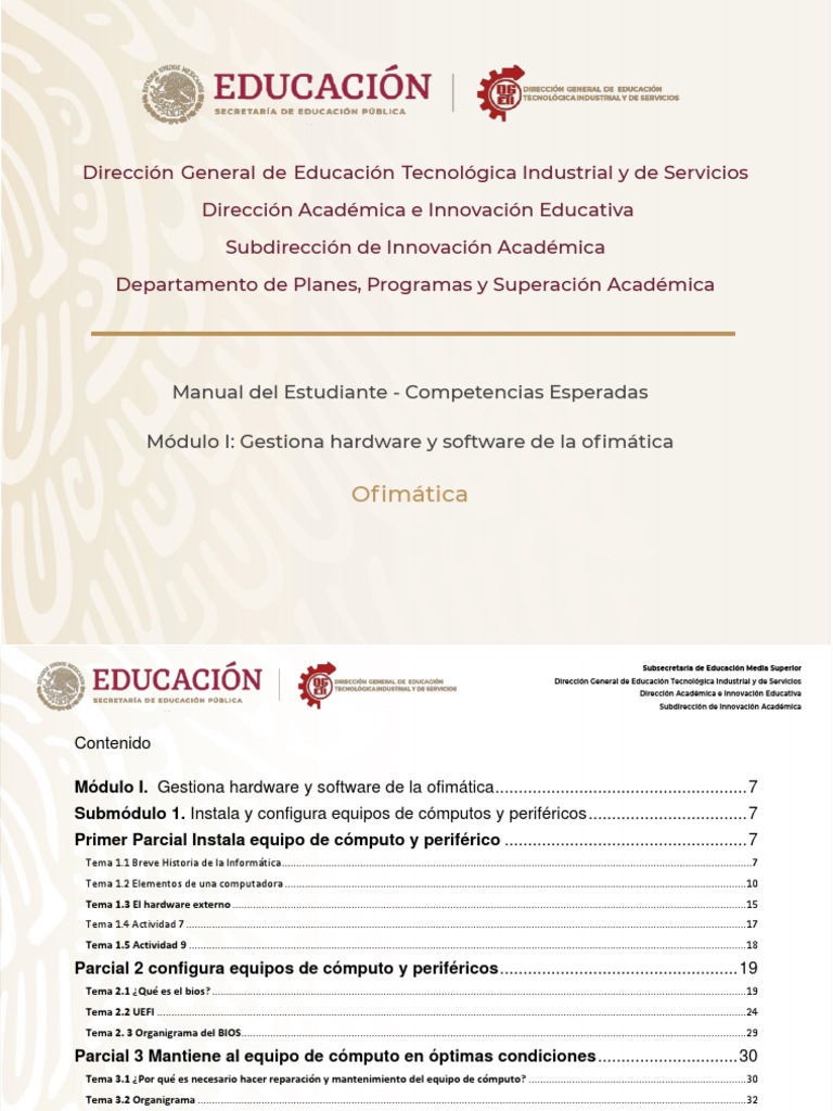 Manual Del Estudiante Ofimatica Modulo I | PDF | Hardware de la ...