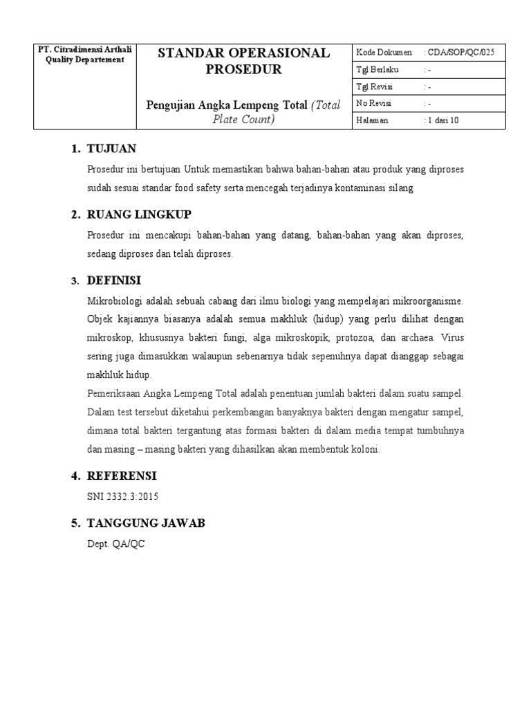 SOP Pengujian ALT | PDF