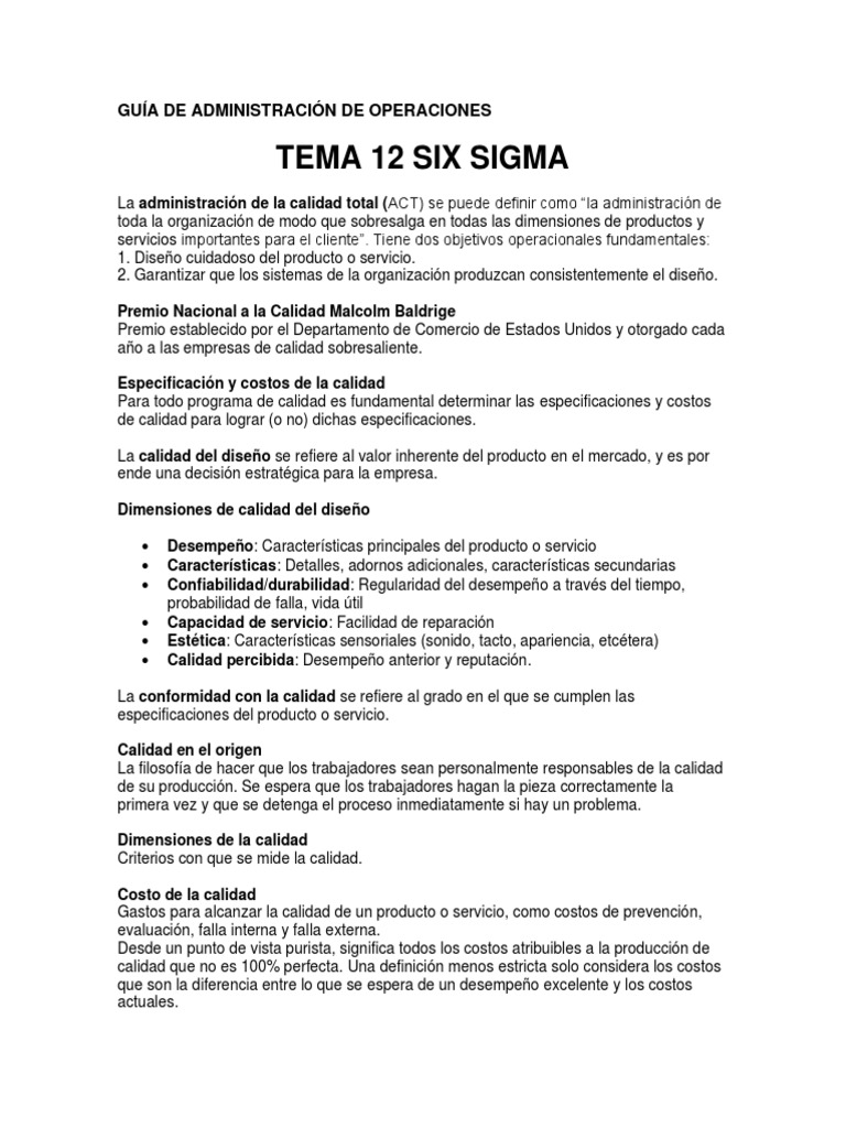 Guia Admon de Operaciones | PDF | Inventario | Calidad (comercial)