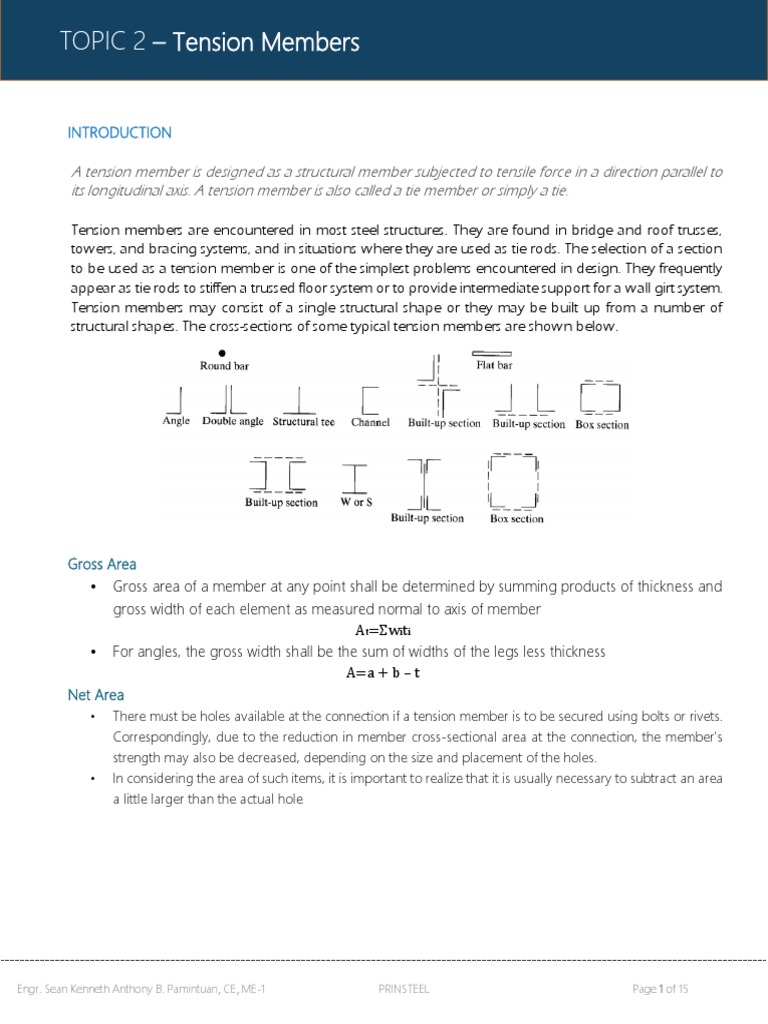 Tension Member Design Guide | PDF | Screw | Stress (Mechanics)