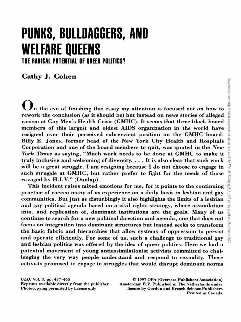 Punks, Bulldaggers, and Welfare Queens | PDF | Technology & Engineering