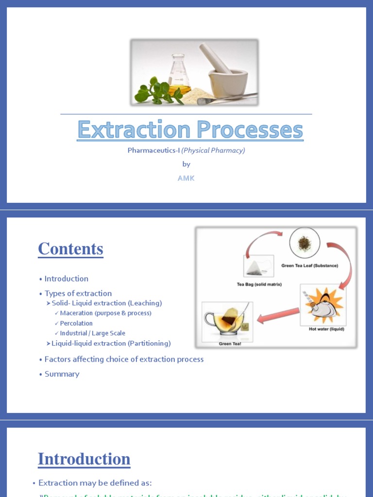 Extraction Processes | Download Free PDF | Solubility | Chemistry