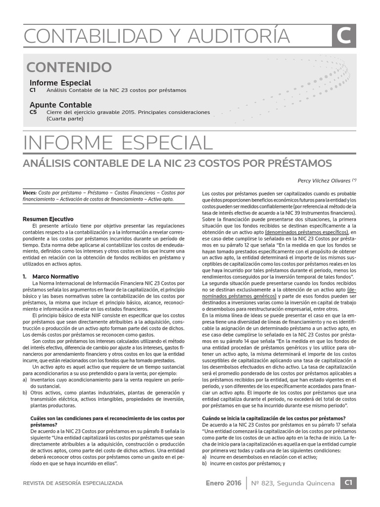 4 Análisis Contable NIC 23 | PDF | normas internacionales de ...