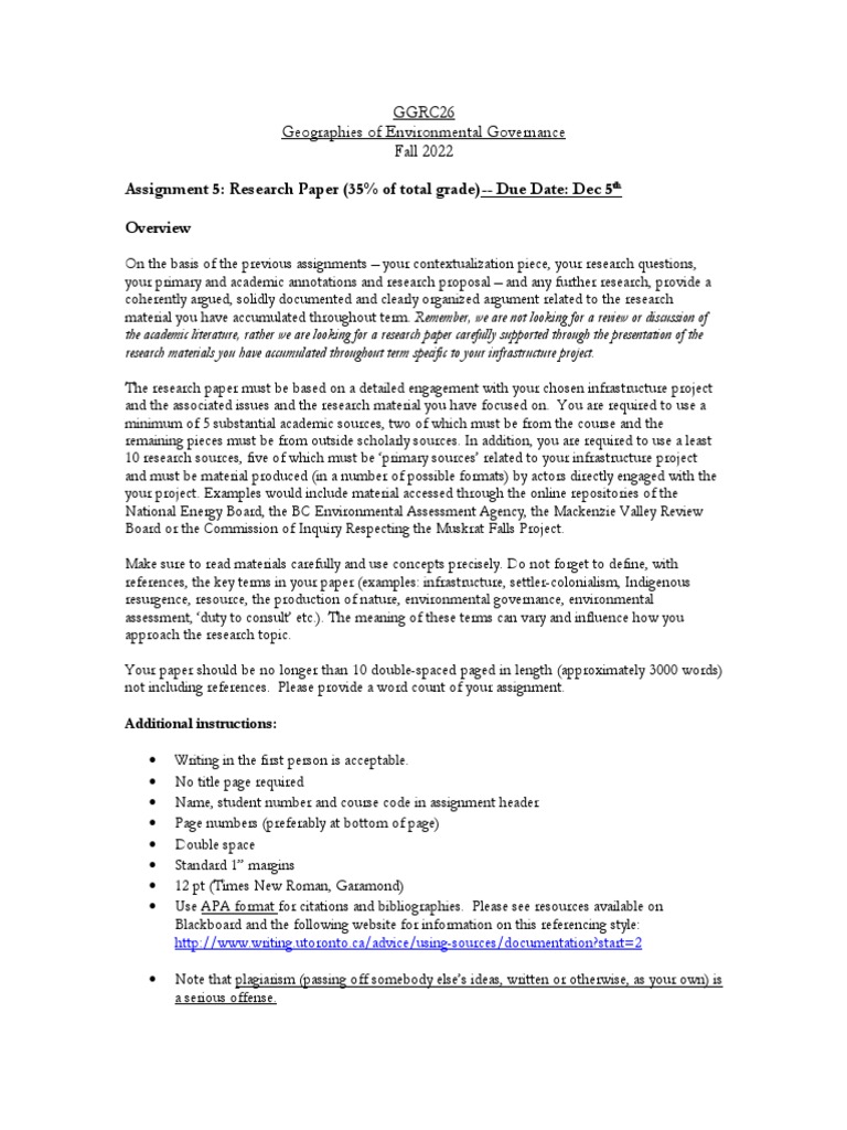 Assignment 5 - Research Paper - GGRC26 - 2022 | PDF | Academic ...