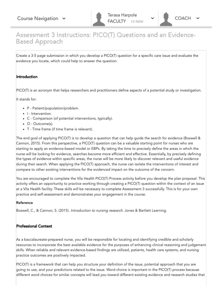 Developing PICO(T) Questions in Nursing | PDF | Nursing | Apa Style