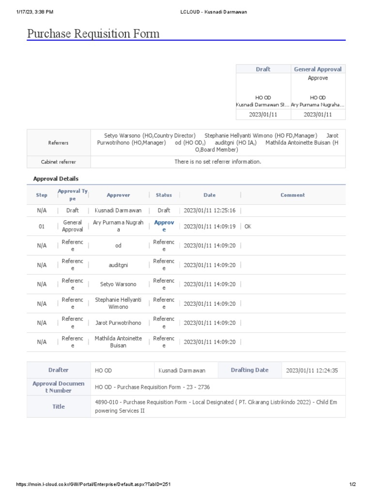 Purchase Requisition Approval | PDF