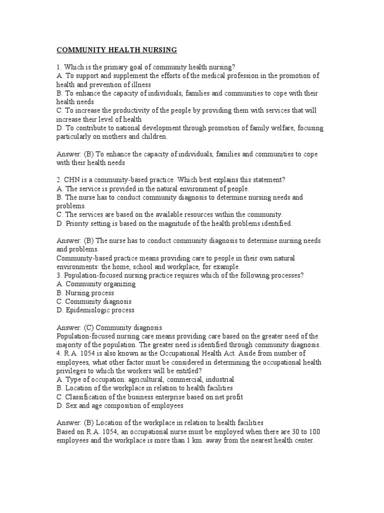 CHN Test | Download Free PDF | Midwife | Nursing