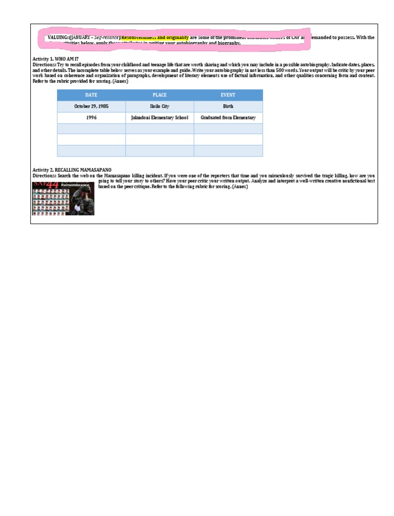 CNF - Writing An Autokkkk/biography | PDF