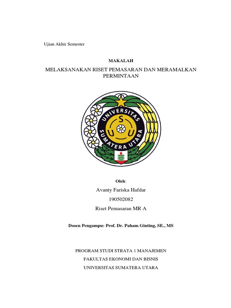 Riset Pemasaran dan Peramalan Permintaan | PDF | Pengelolaan Keuangan & Uang