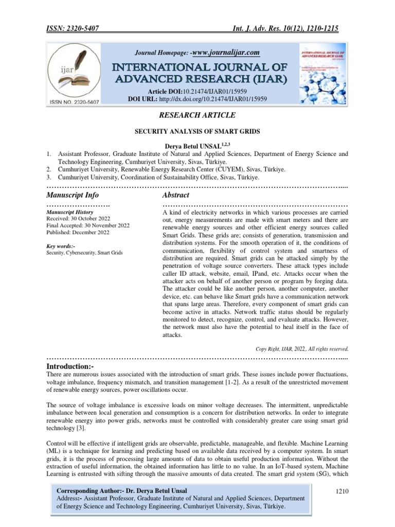 Security Analysis of Smart Grids | PDF | Denial Of Service Attack | Security