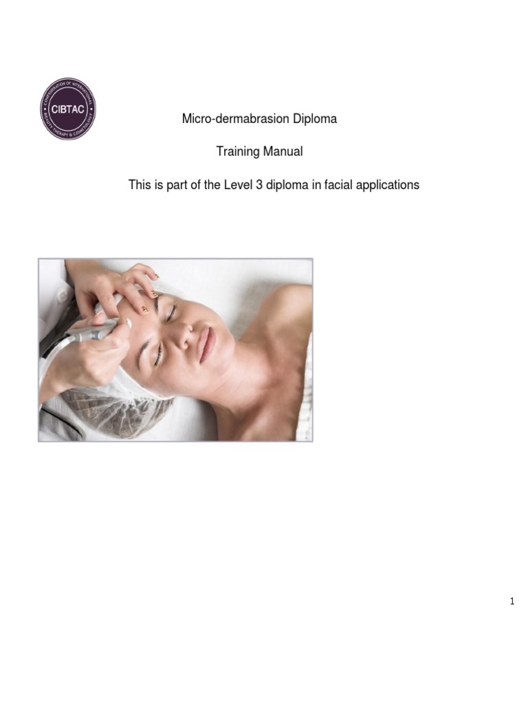 Microdermabrasion Manual SFMC | PDF | Epidermis | Wound Healing