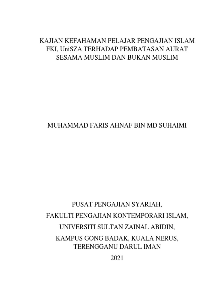 Latihan Ilmiah Muhammad Faris Ahnaf 054880.. | PDF