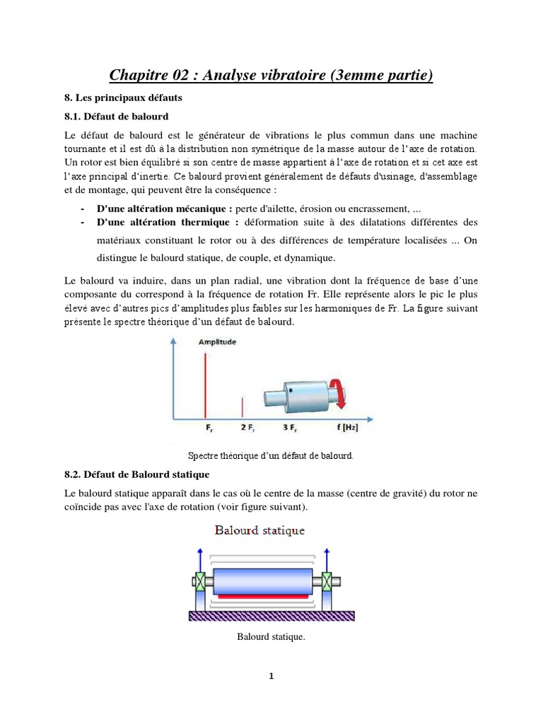 Chapitre 02 Analyse Vibratoire (3emme Partie) | PDF | Rotation | Centre d'inertie