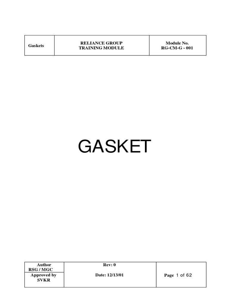 Gaskets Reliance Group | PDF | Corrosion | Stainless Steel