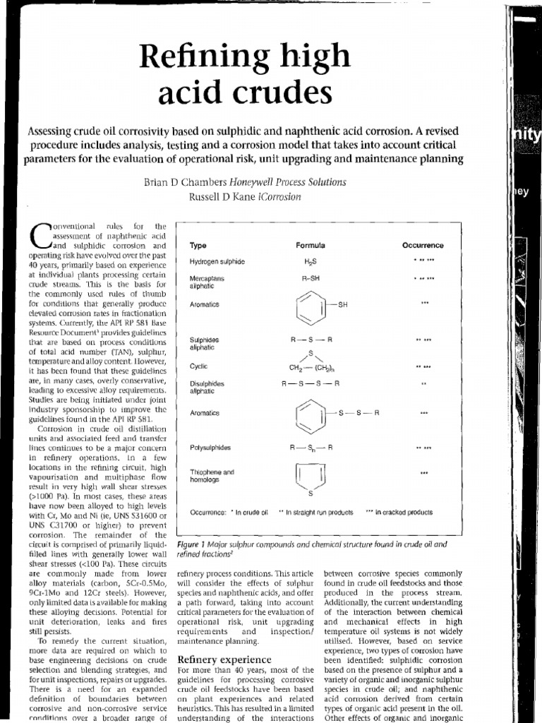 Refining High Acid Crude | PDF | Oil Refinery | Petroleum