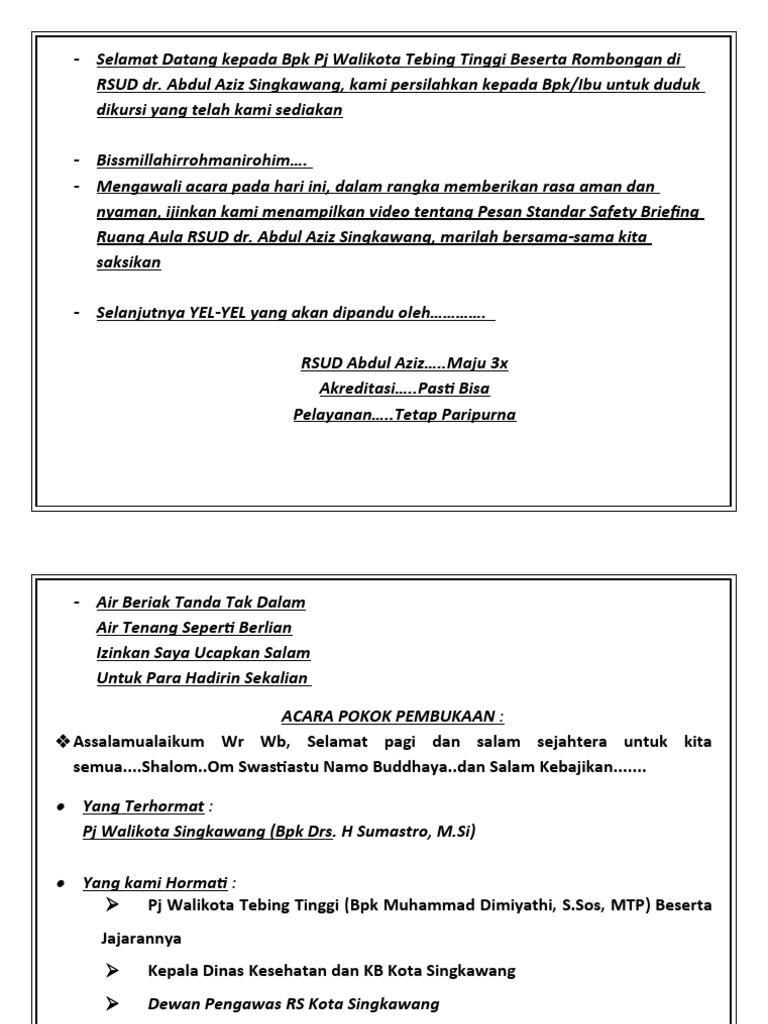 MC Pembukaan Studi Tiru Kota Tebing Tinggi | PDF | Kesehatan Holistik