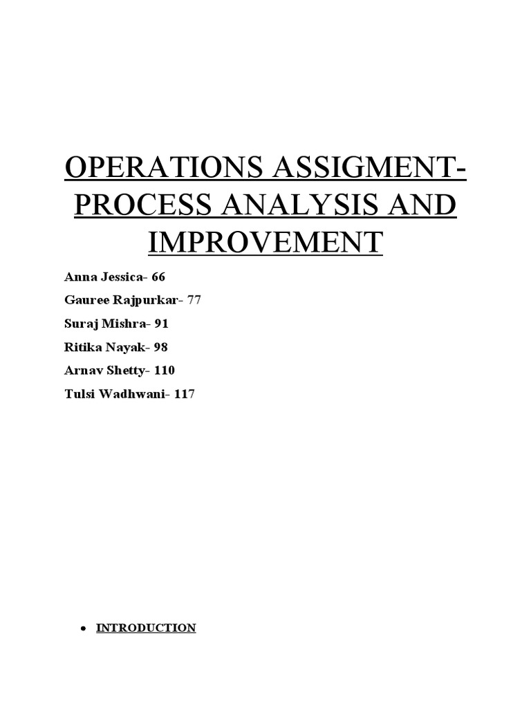Process Flow Analysis and Improvement - OP | PDF | Marketing | Business