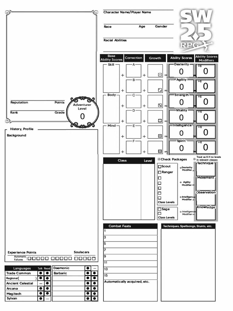 Character Sheet | PDF | Role Playing Games | Gaming