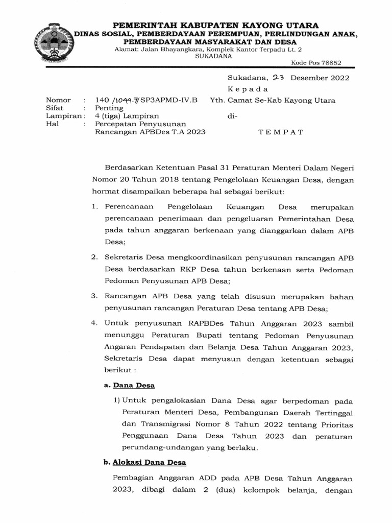 Tahapan Penyusunan APBDes 2025 | PDF