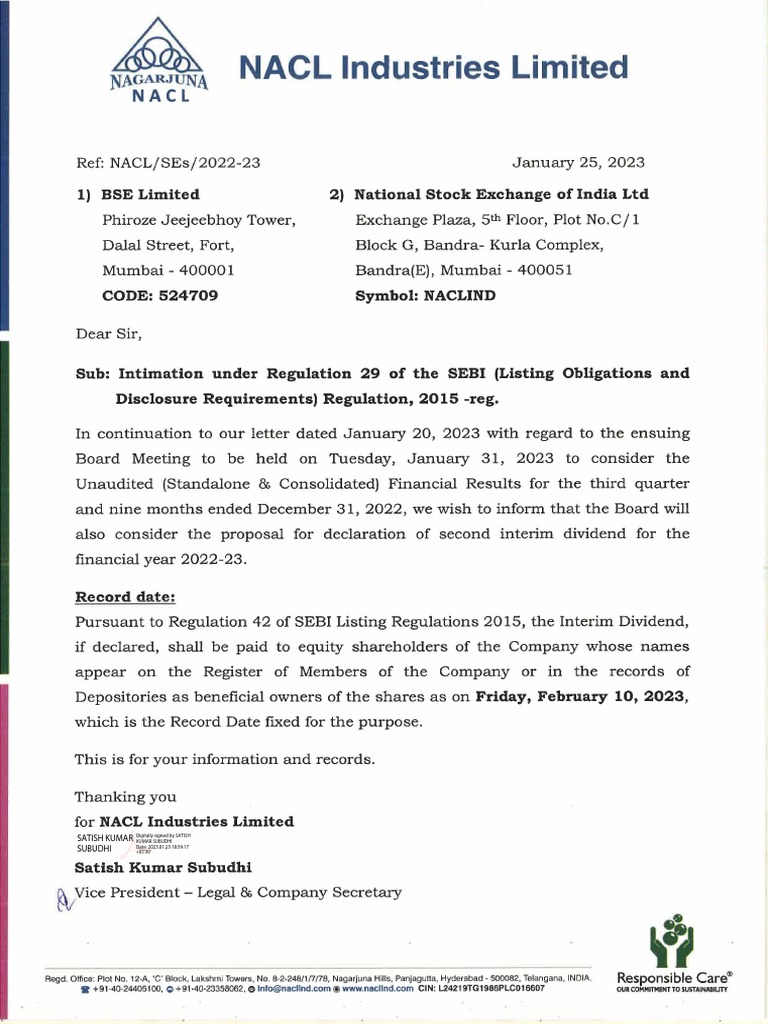 NACL Industries Limited: N G Jun.A | PDF | Market (Economics ...