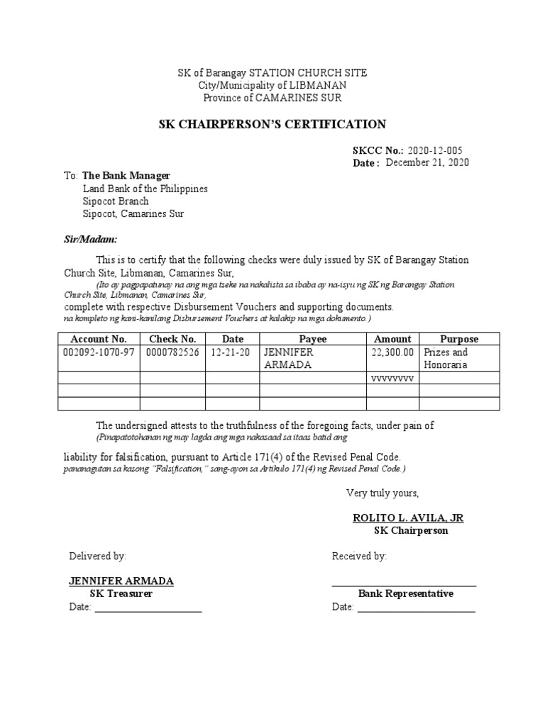 Skcc of Barangay Station Church Site | PDF | Economies | Public Finance