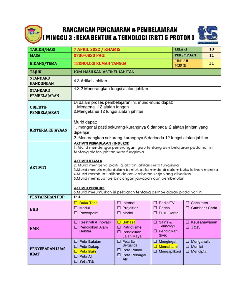 Contoh RPH RBT | PDF
