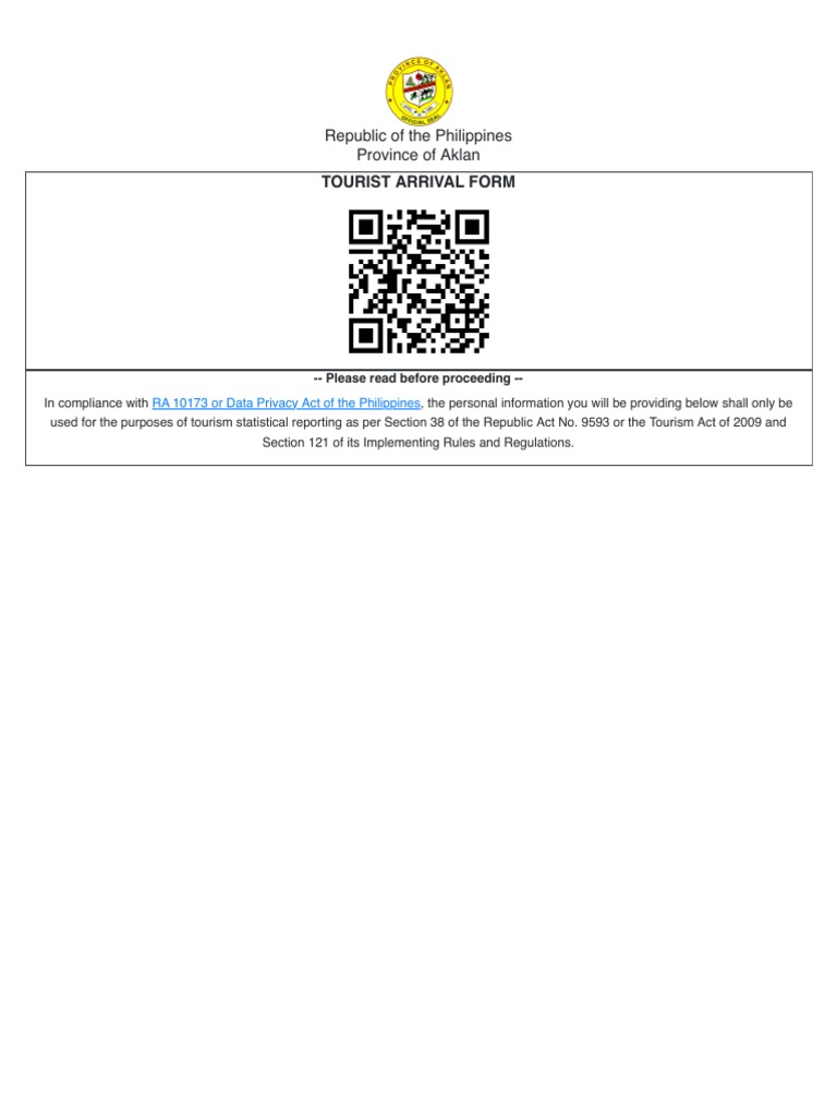 Tourist Arrival Form | PDF | Tourism | Philippines