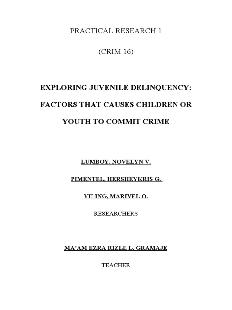 RRL (Crim16) | PDF | Juvenile Delinquency | Behavioural Sciences RRL (Crim16) | PDF | Juvenile Delinquency | Behavioural Sciences