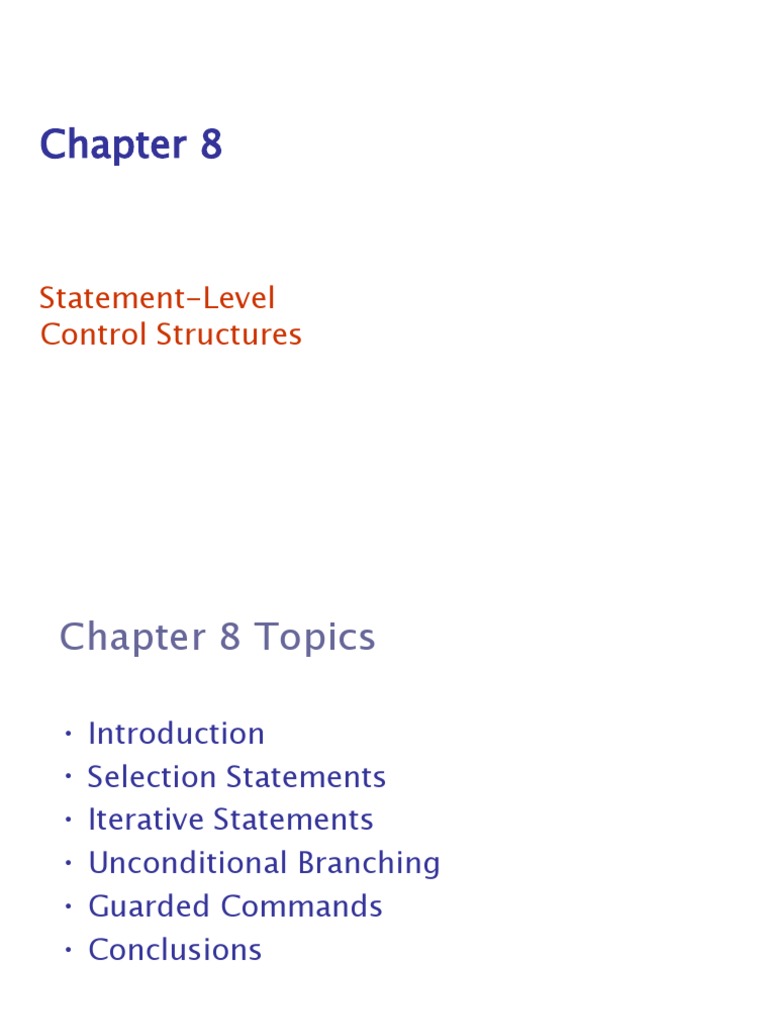 PPL Unit 2 Part 3 Statement Level Control Structure | PDF | Control Flow | Boolean Data Type